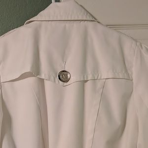 Express | Jackets & Coats | Express Ruffled White Trench Coat | Poshmark